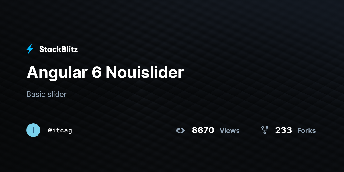 Angular 6 Nouislider - StackBlitz