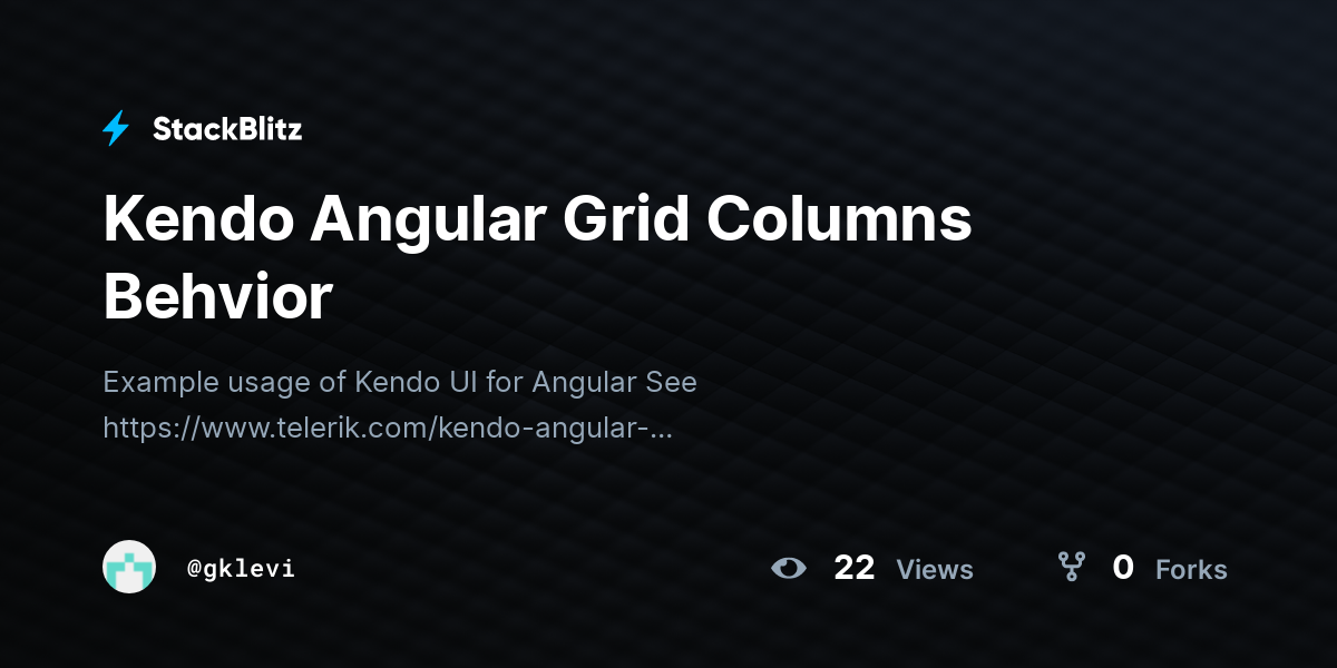 Kendo Angular Grid Columns Behvior - StackBlitz