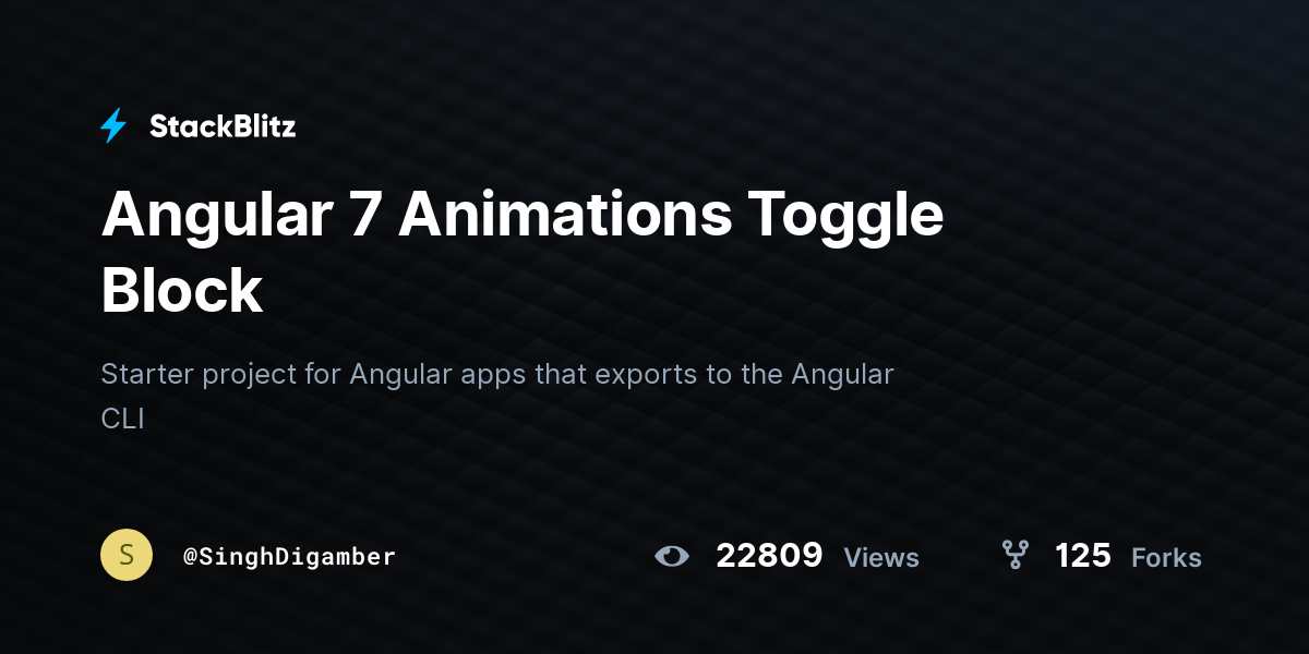 Angular 7 Animations Toggle Block - StackBlitz