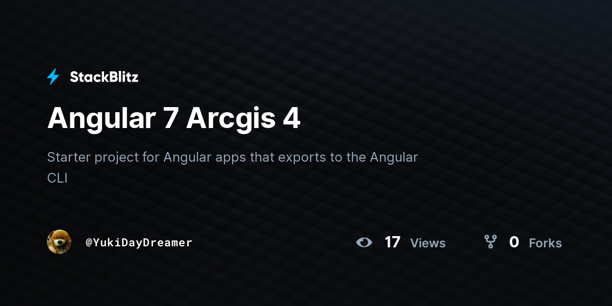 Angular 7 Arcgis 4 Stackblitz 
