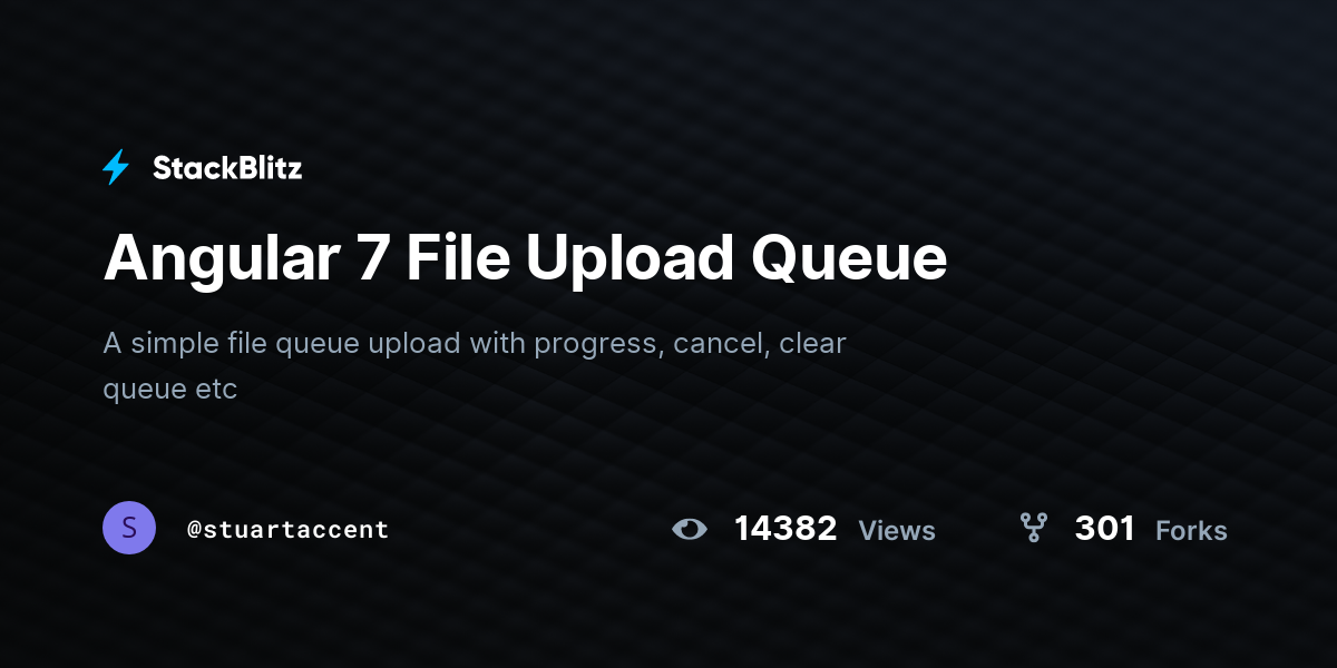 Angular 7 File Upload Queue - StackBlitz