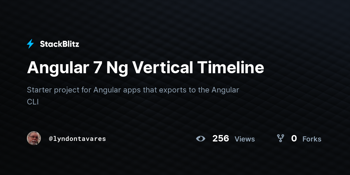Angular 7 Ng Vertical Timeline - StackBlitz
