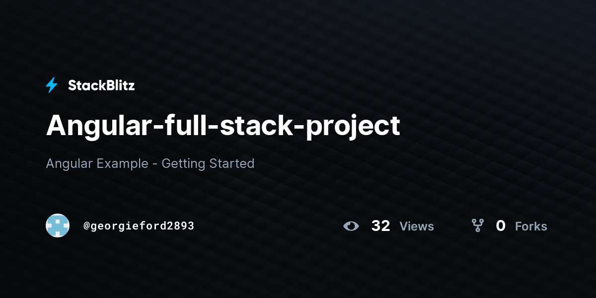 Angular-full-stack-project - StackBlitz Angular-full-stack-project - StackBlitz