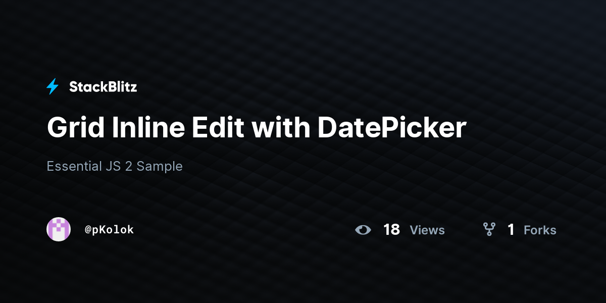 Grid Inline Edit with DatePicker - StackBlitz