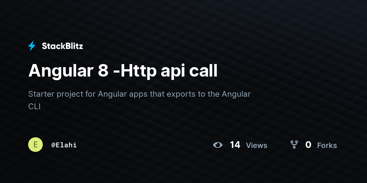 Angular 8 -Http api call - StackBlitz