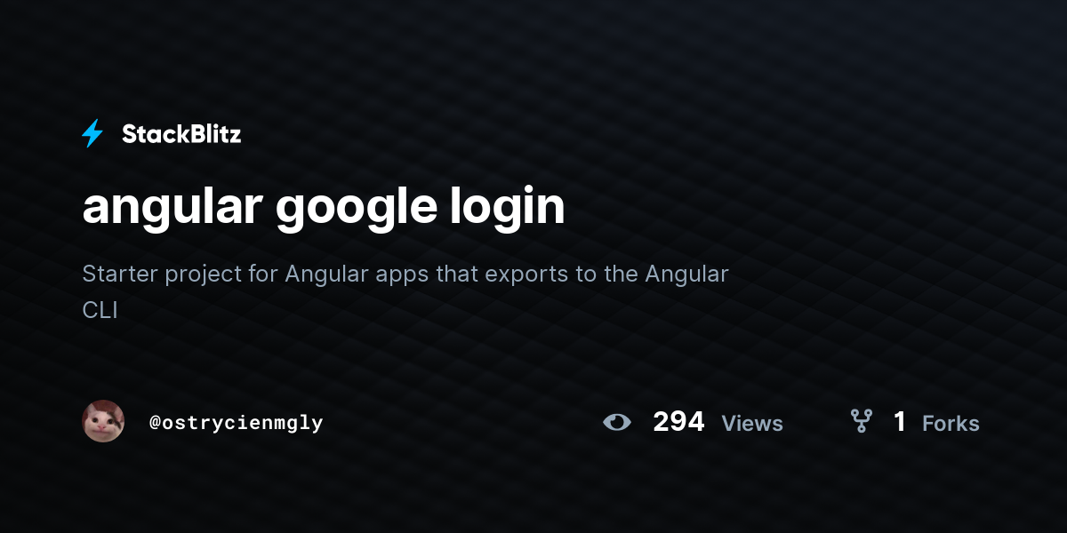 angular google login - StackBlitz