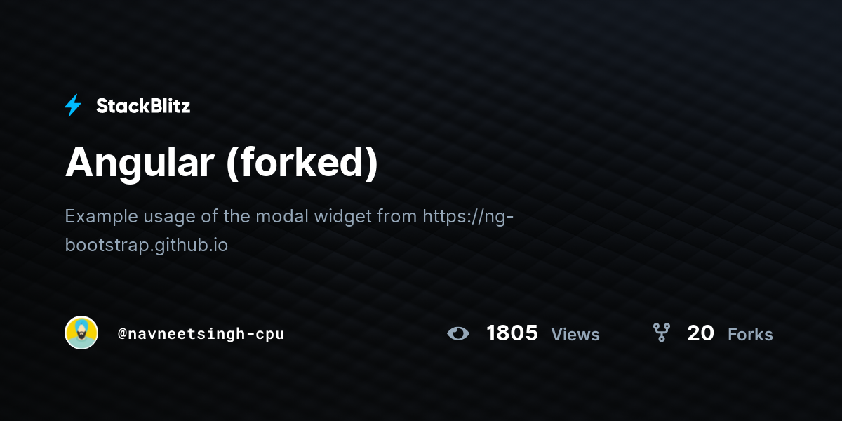 Angular (forked) - StackBlitz