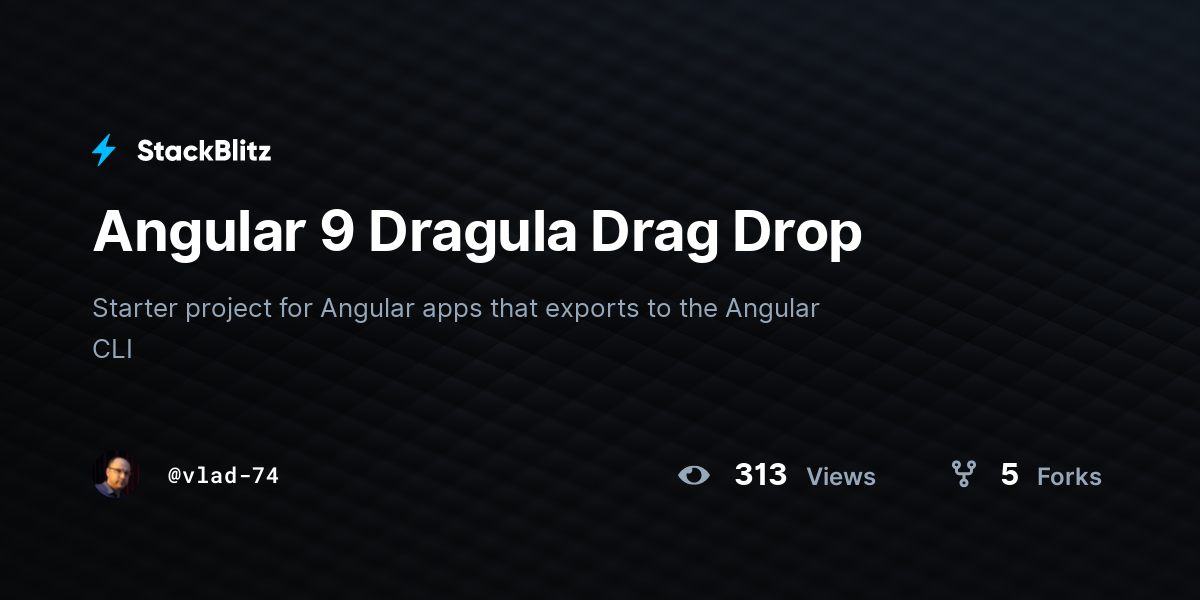Angular 9 Dragula Drag Drop - StackBlitz