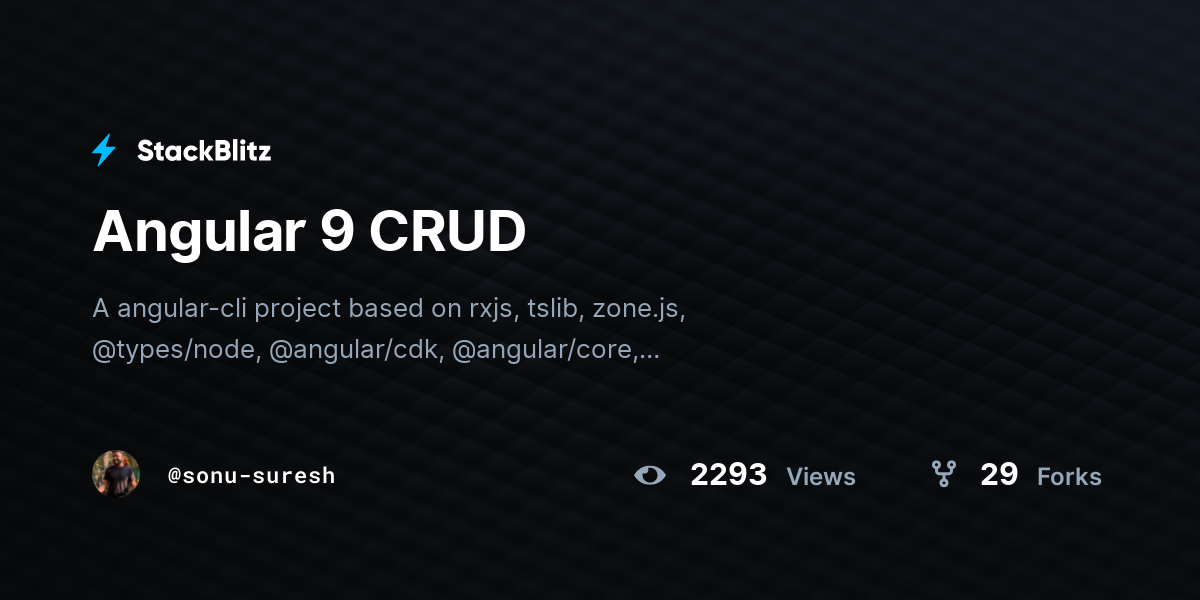 Angular 9 CRUD - StackBlitz