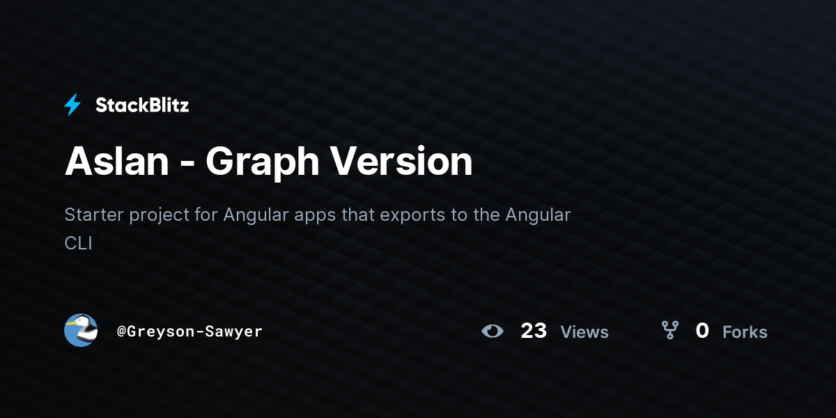 Aslan - Graph Version - StackBlitz Aslan - Graph Version - StackBlitz