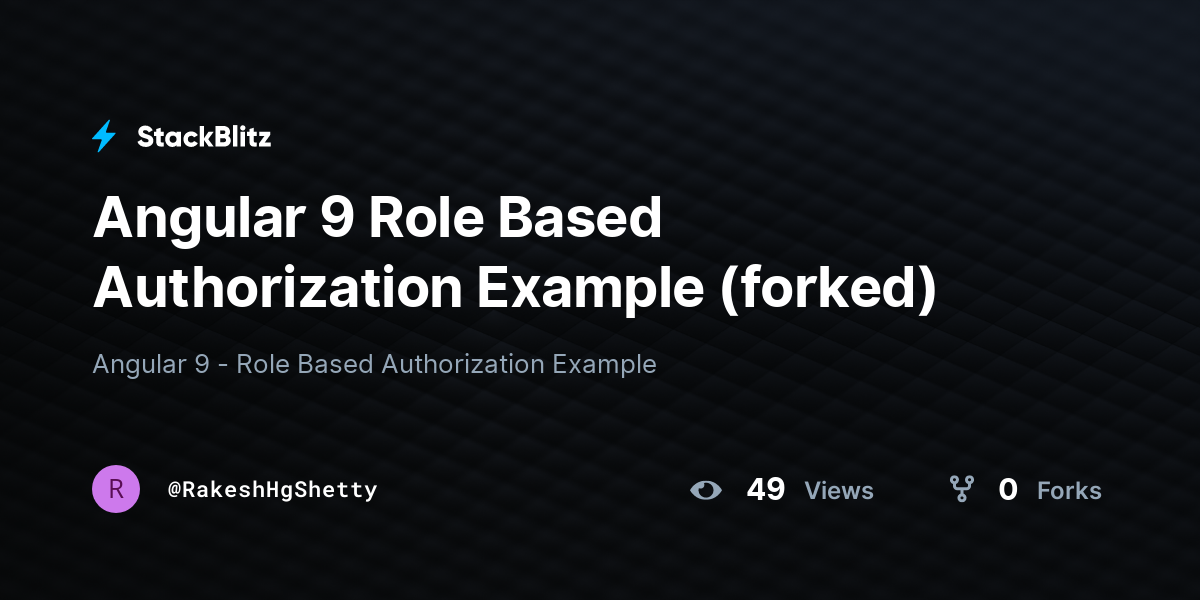 Angular 9 Role Based Authorization Example (forked) - StackBlitz