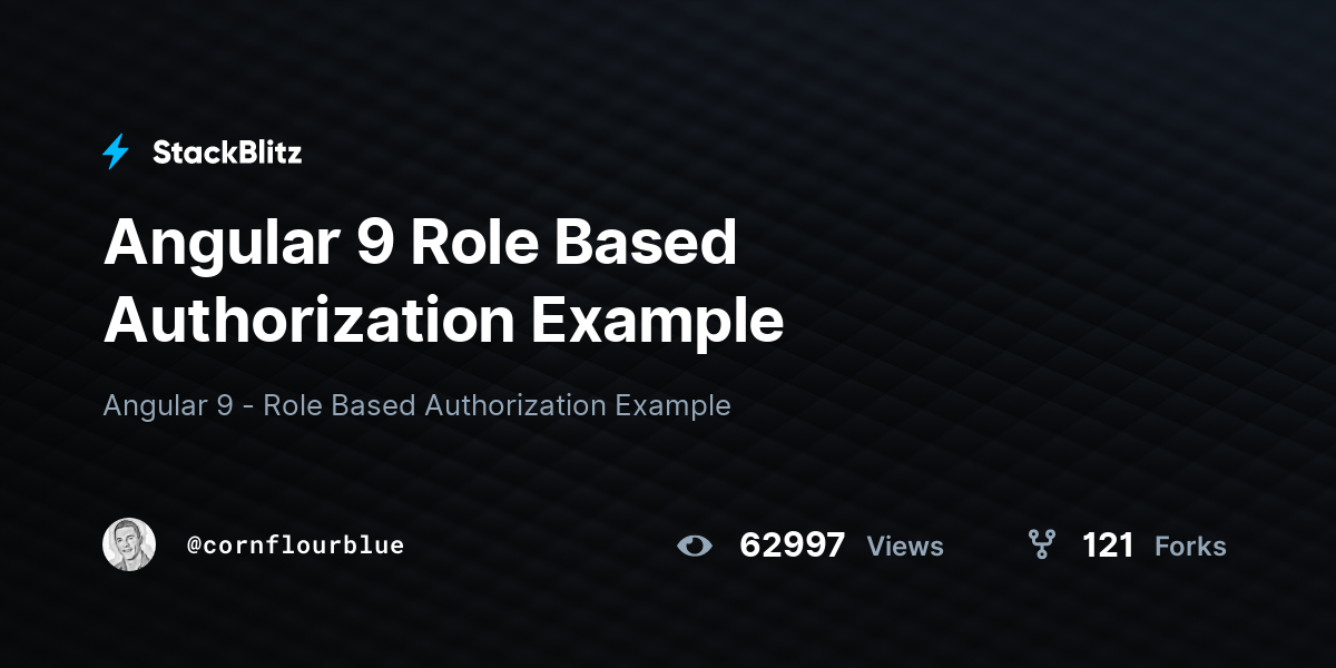 Angular 9 Role Based Authorization Example - StackBlitz