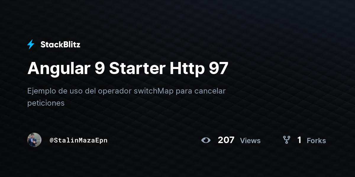 Angular 9 Starter Http 97 - StackBlitz