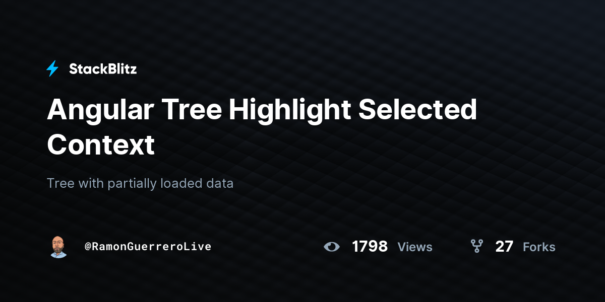 Angular Tree Highlight Selected Context - StackBlitz