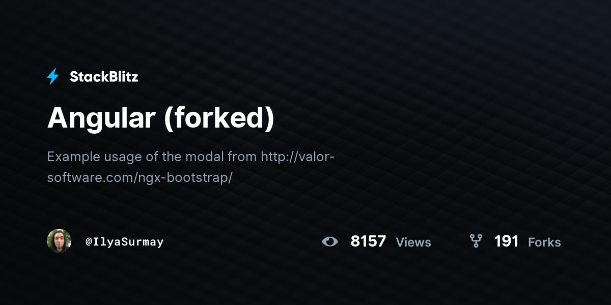 Angular (forked) - StackBlitz