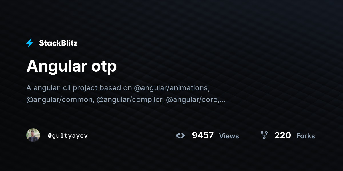 Angular otp - StackBlitz