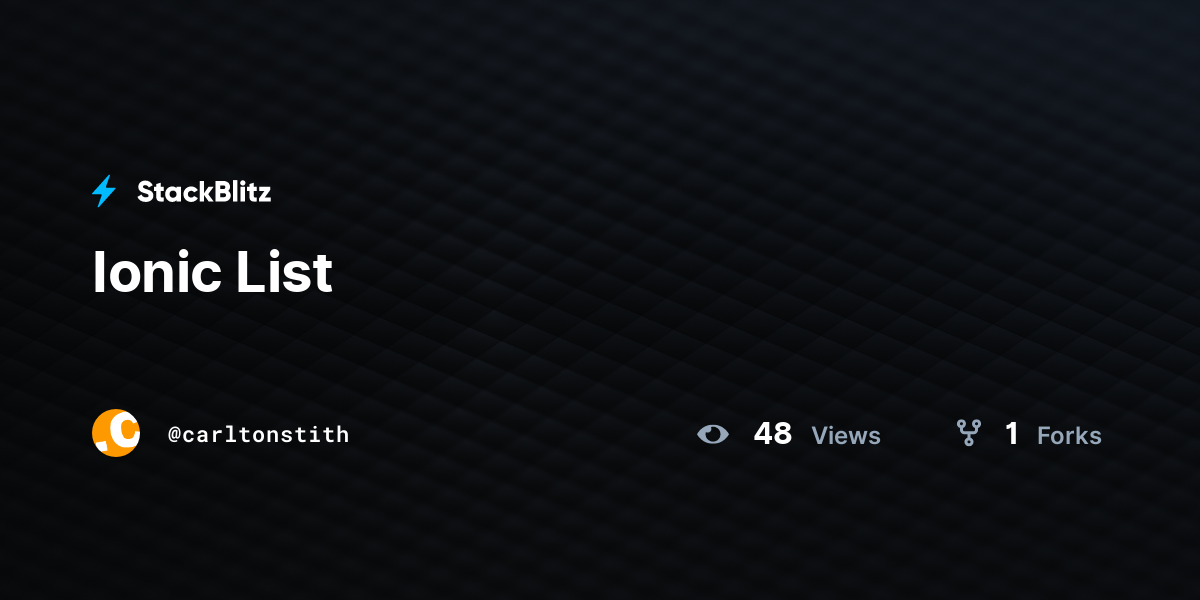 Ionic List - StackBlitz