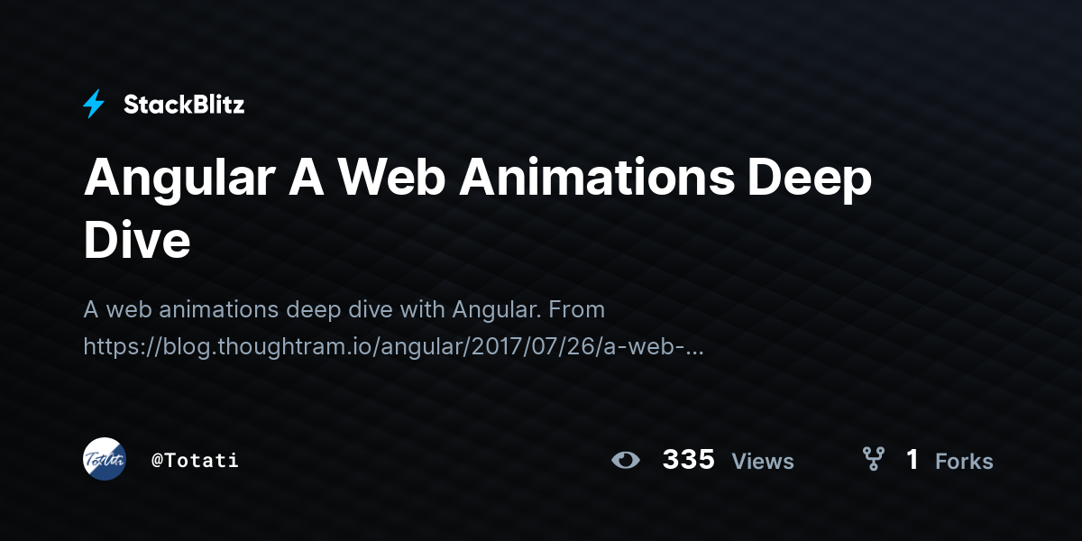 Angular A Web Animations Deep Dive - StackBlitz