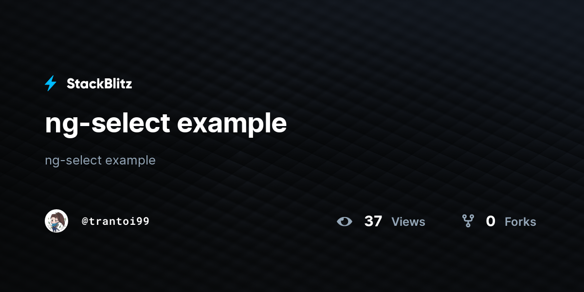 ng-select example - StackBlitz