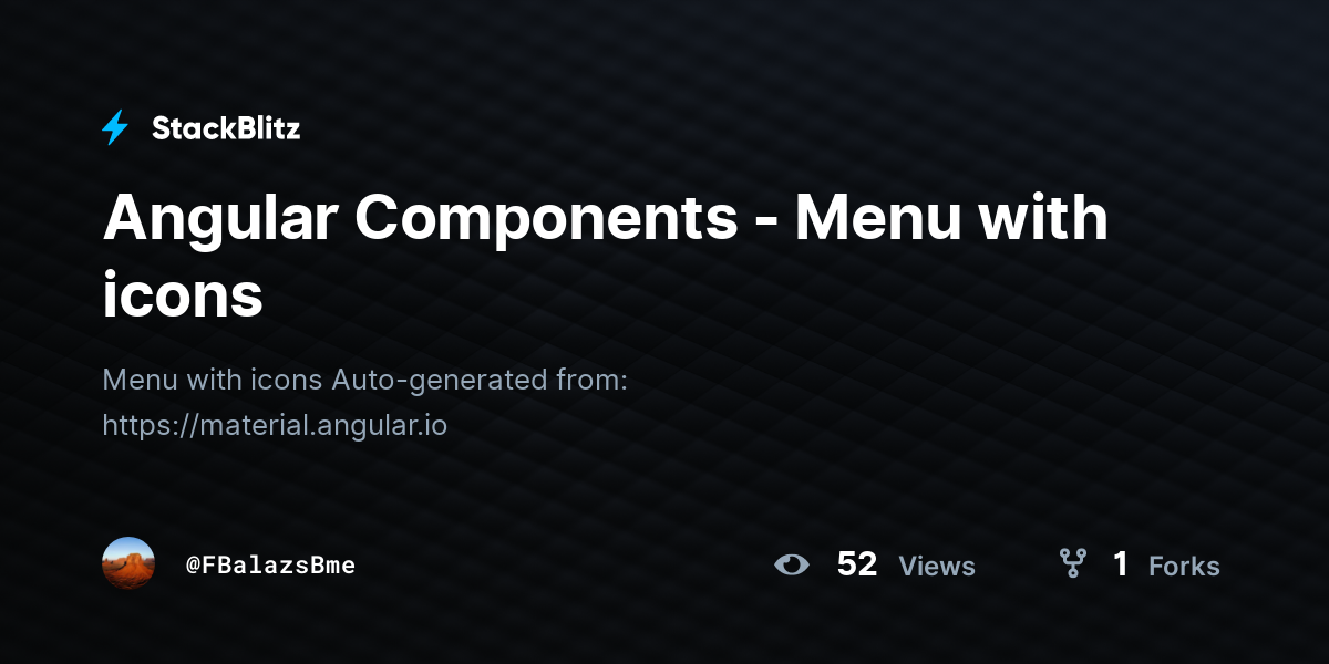 Angular Components - Menu with icons - StackBlitz