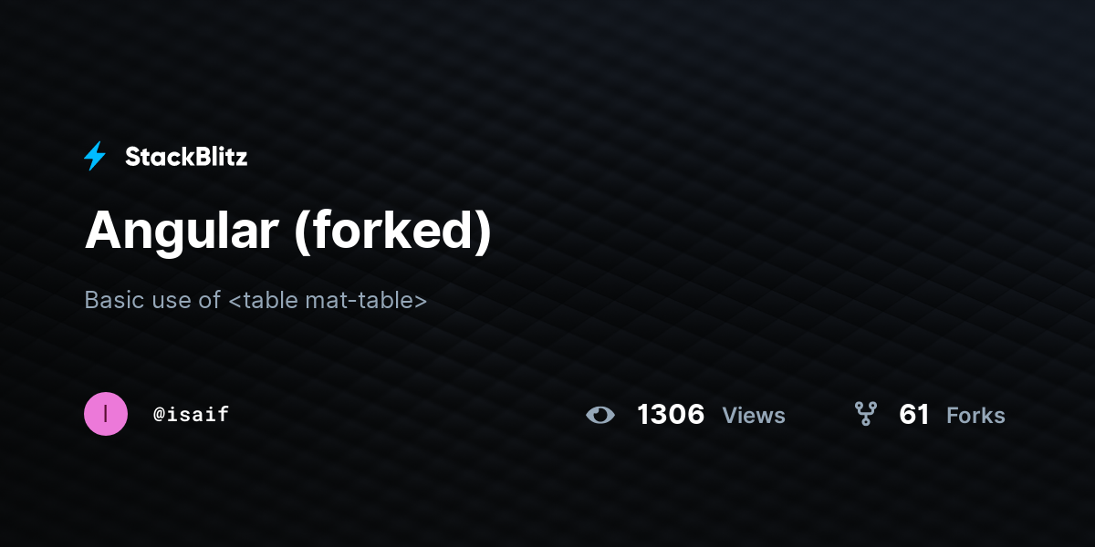 Angular (forked) - StackBlitz