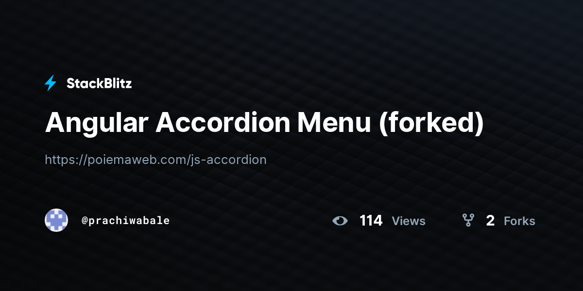 Angular Accordion Menu (forked) - StackBlitz