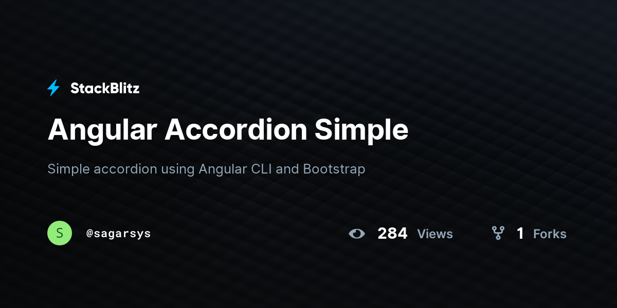 Angular Accordion Simple - StackBlitz