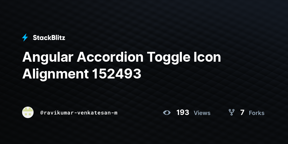 Angular Accordion Toggle Icon Alignment 152493 - StackBlitz