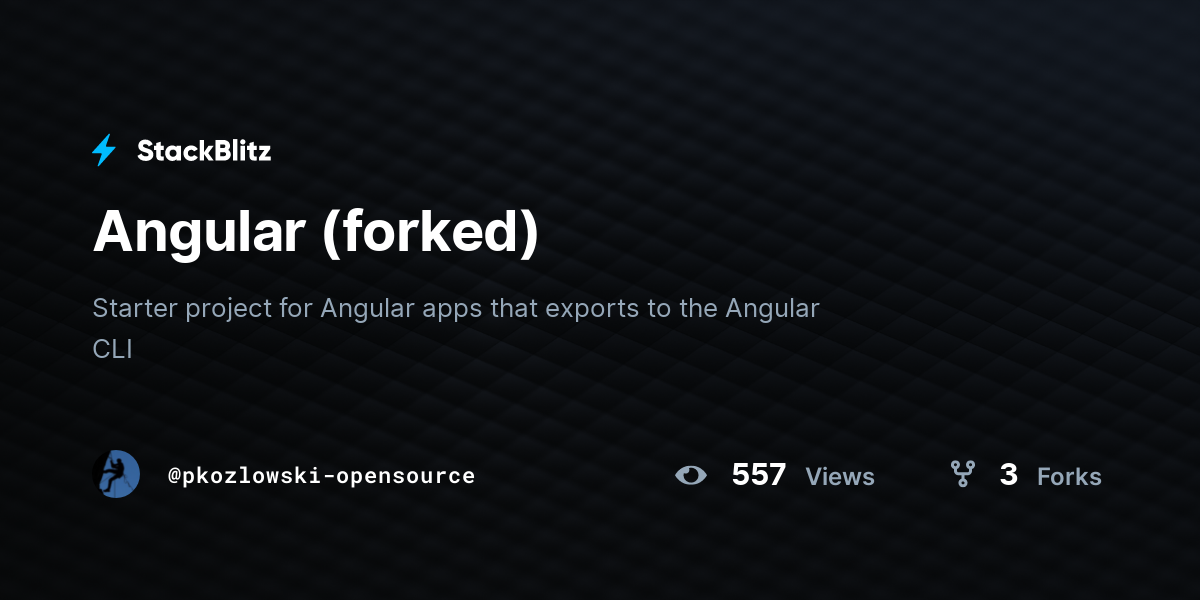 Angular (forked) - StackBlitz