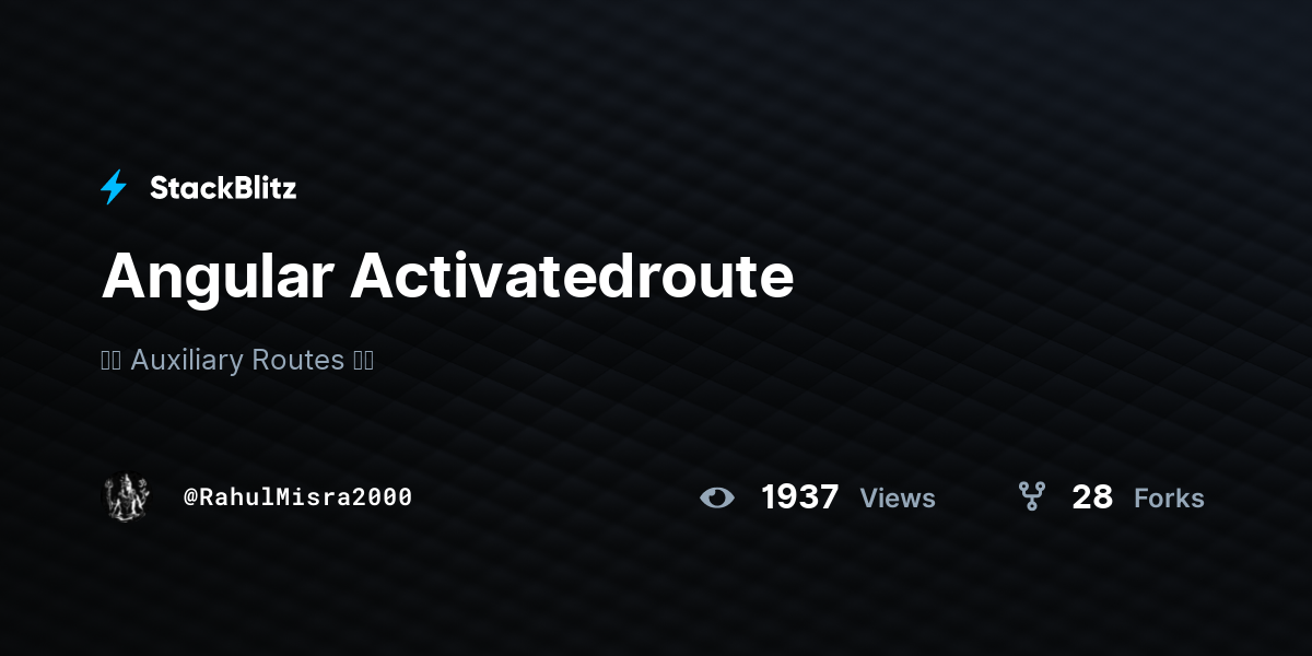 Angular Activatedroute - StackBlitz