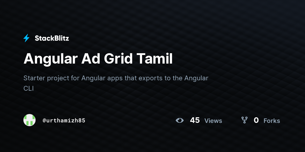 Angular Ad Grid Tamil - StackBlitz