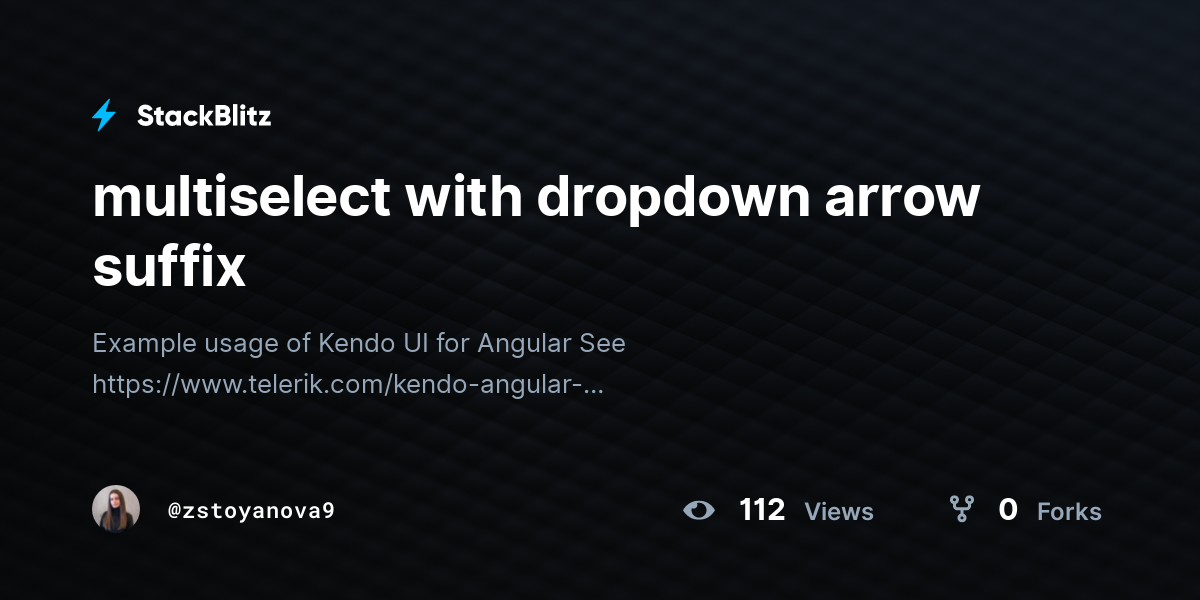 multiselect with dropdown arrow suffix - StackBlitz