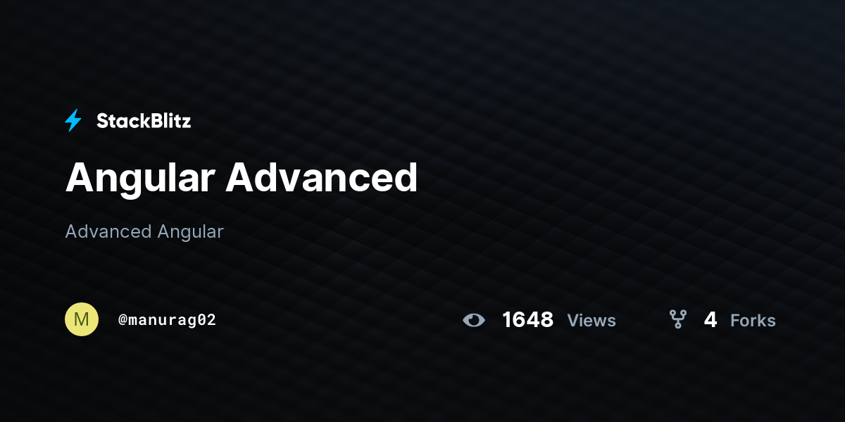 Angular Advanced - StackBlitz