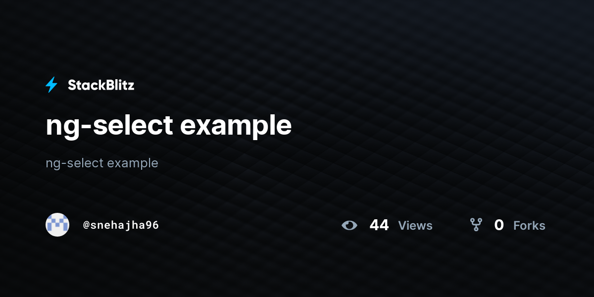 ng-select example - StackBlitz