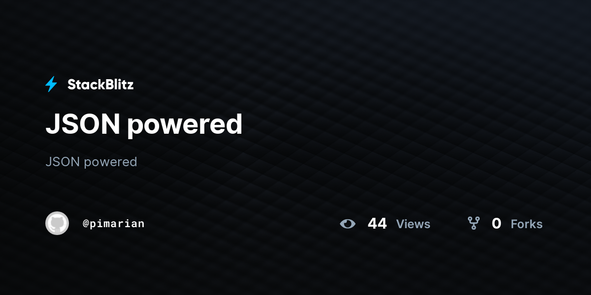 JSON powered - StackBlitz