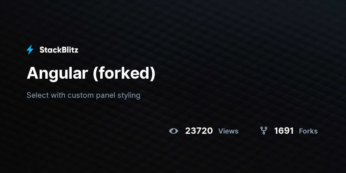 Angular Forked Stackblitz