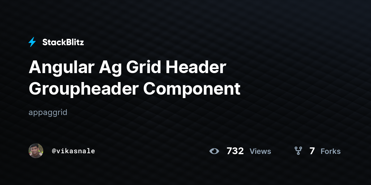 Angular Ag Grid Header Groupheader Component - StackBlitz