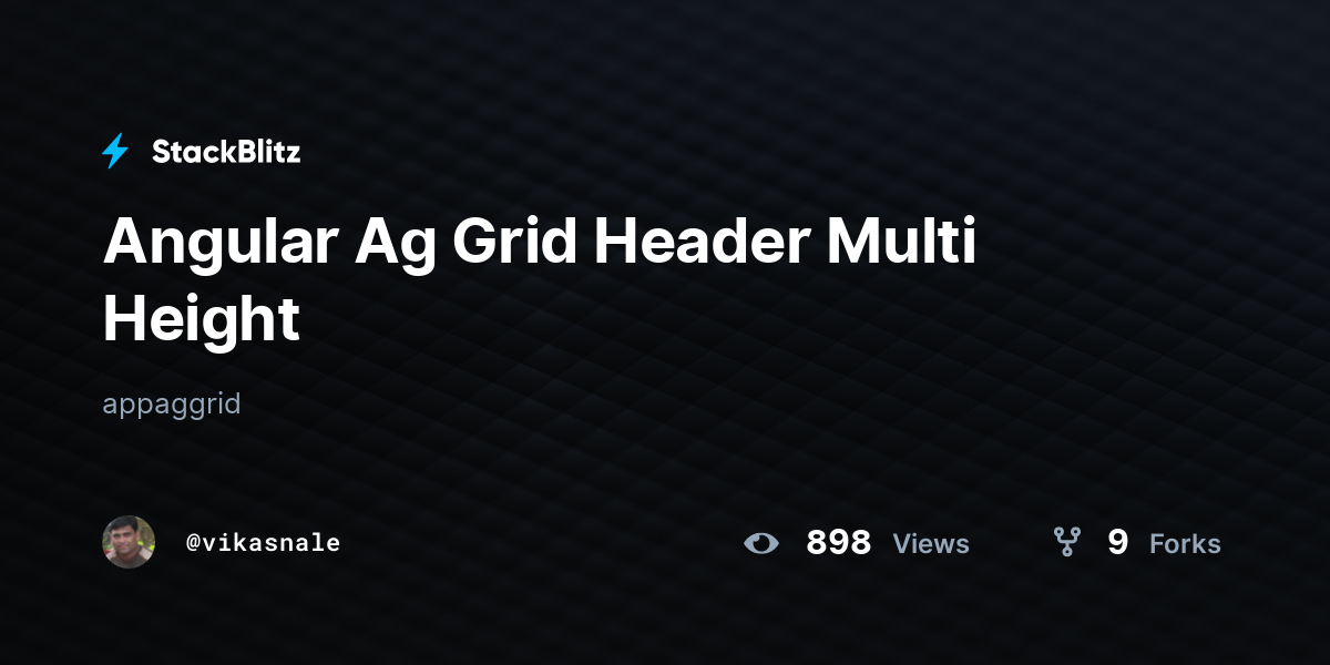 Angular Ag Grid Header Multi Height - StackBlitz