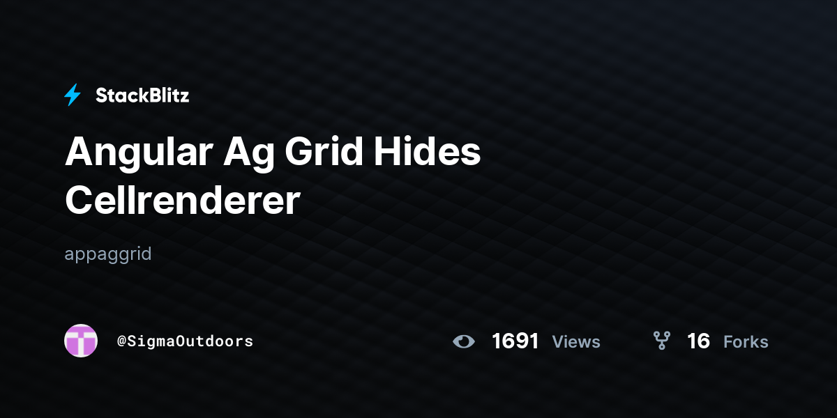 Angular Ag Grid Hides Cellrenderer - StackBlitz