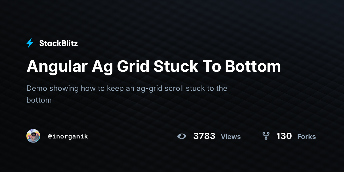 Angular Ag Grid Stuck To Bottom - StackBlitz