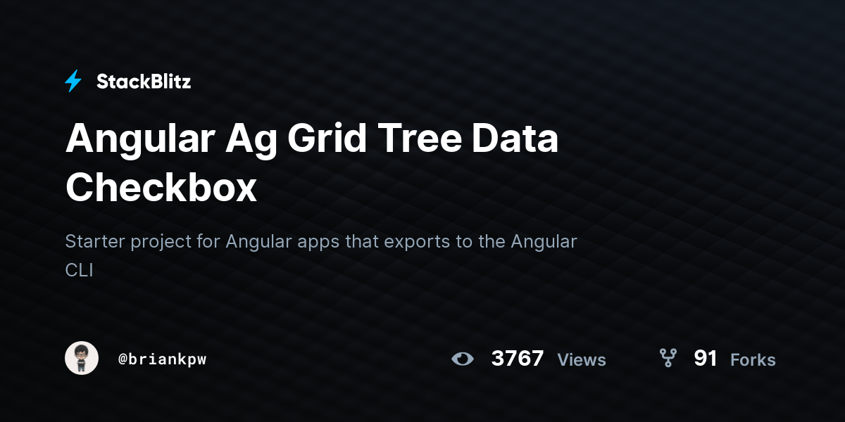 Angular Ag Grid Tree Data Checkbox - StackBlitz