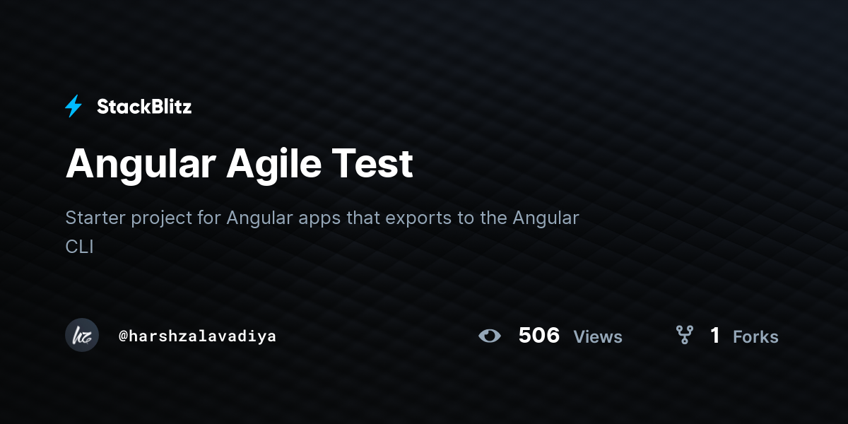 Angular Agile Test - StackBlitz