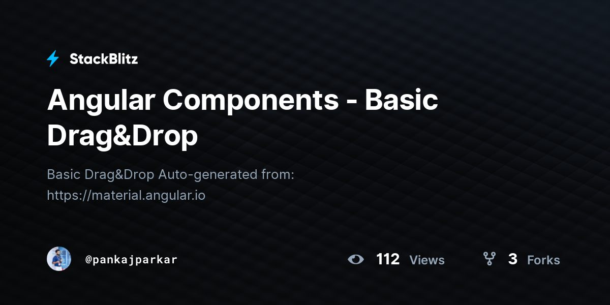 Angular Components - Basic Drag&Drop - StackBlitz