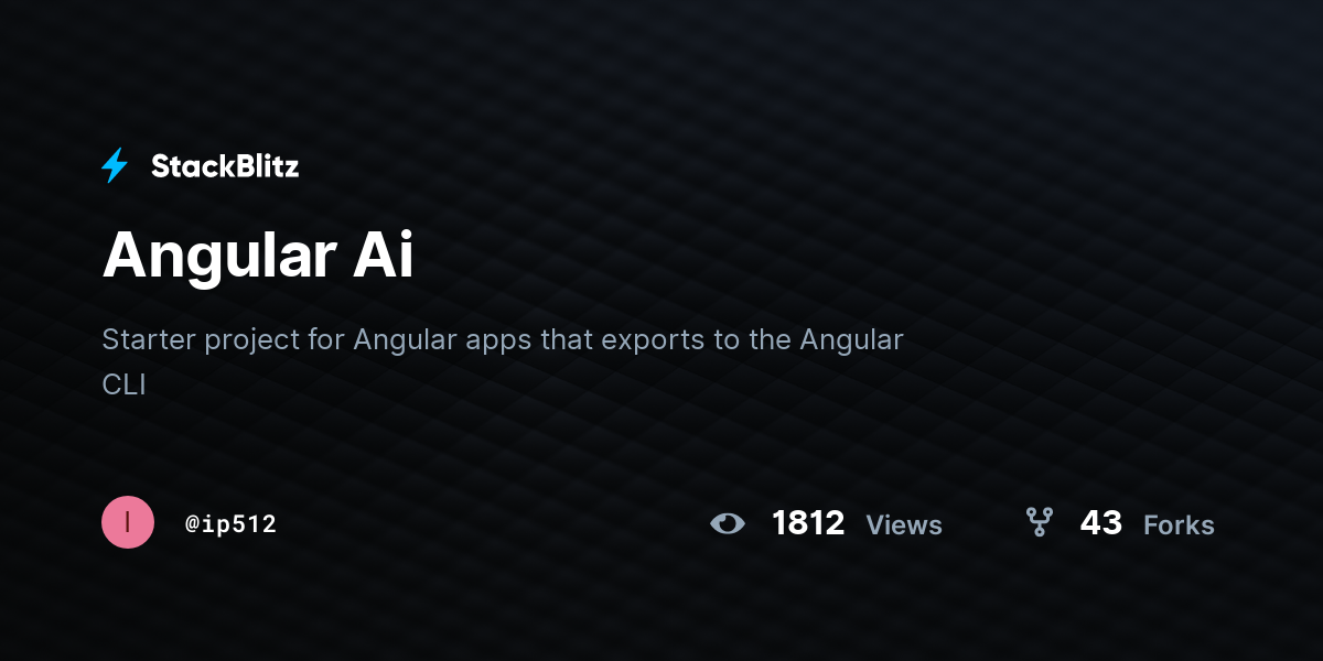 Angular Ai - StackBlitz