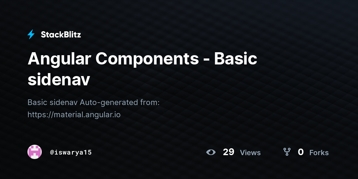 Angular Components - Basic sidenav - StackBlitz