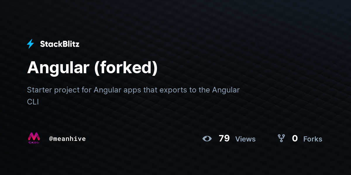 Angular (forked) - StackBlitz