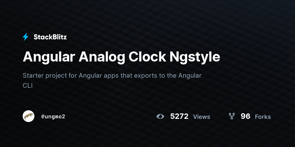 Angular Analog Clock Ngstyle - StackBlitz
