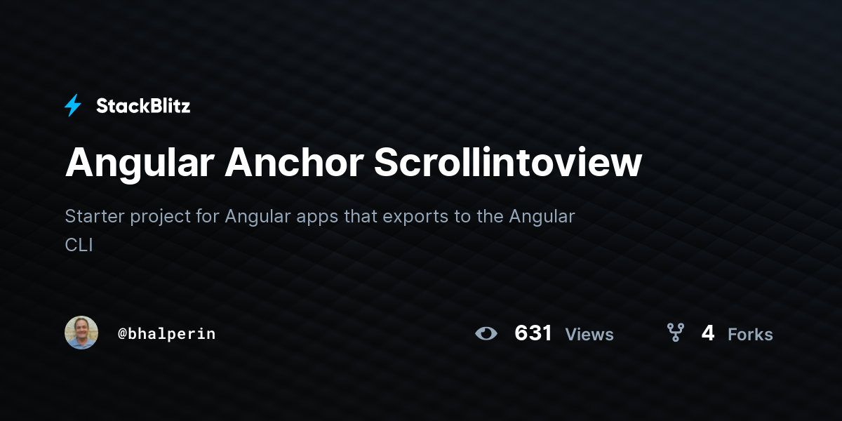 Angular Anchor Scrollintoview - StackBlitz