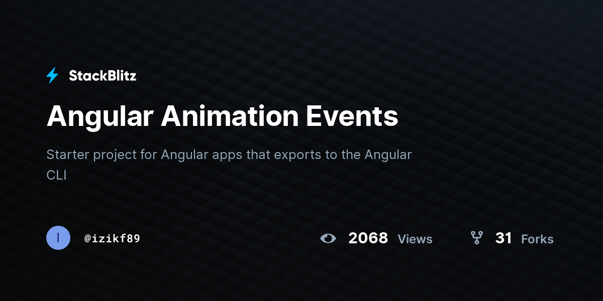 Angular Animation Events - StackBlitz