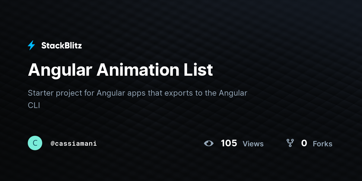 Angular Animation List - StackBlitz